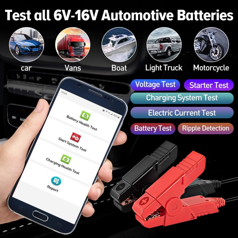 LAUNCH X431 BST360 Battery Test Clip 6V-16V 2000CCA Voltage Battery ...